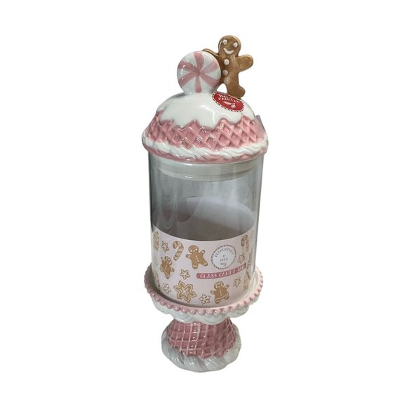 Peppermint & Pine | Kitchen | Peppermint Pine Gingerbread Swirl Sugar Christmas Glass Candy Jar ...